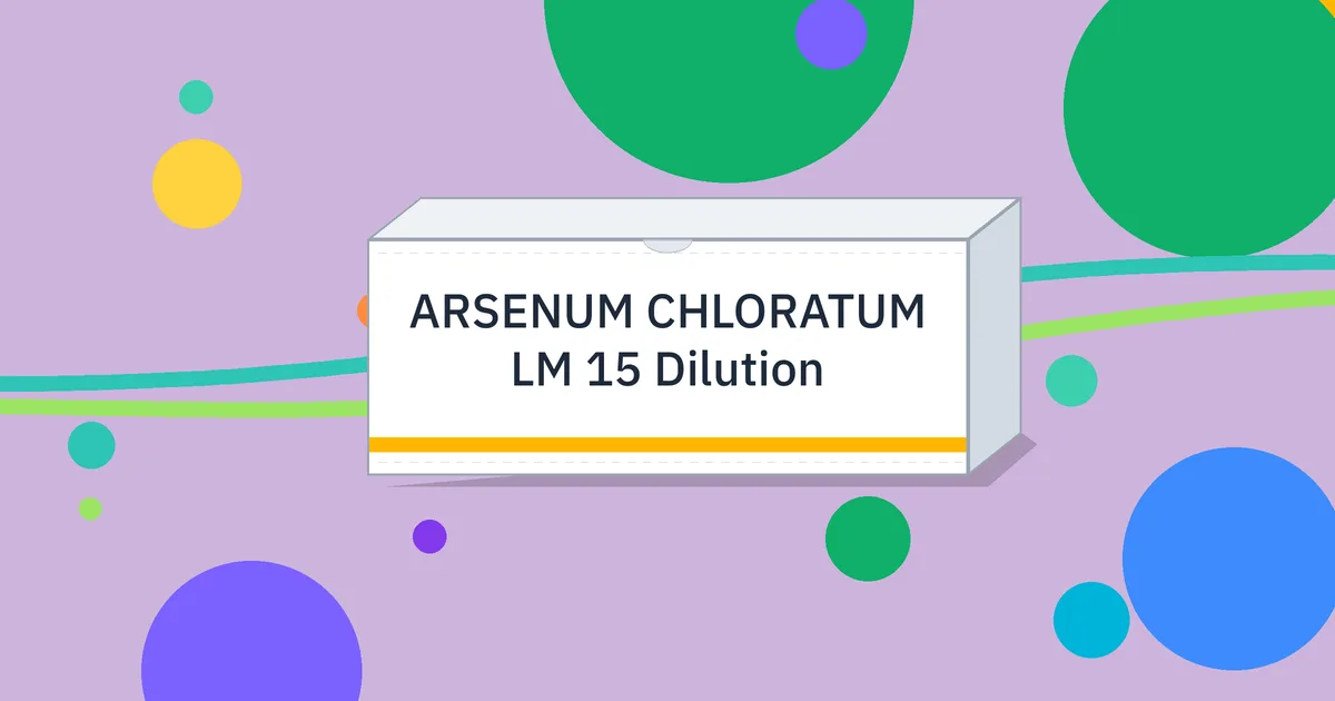 Symbolbild: Packung mit der Aufschrift ARSENUM CHLORATUM LM 15 Dilution (PZN 12771808) – Verfügbarkeit und Bezug in Apotheken in Frankfurt am Main