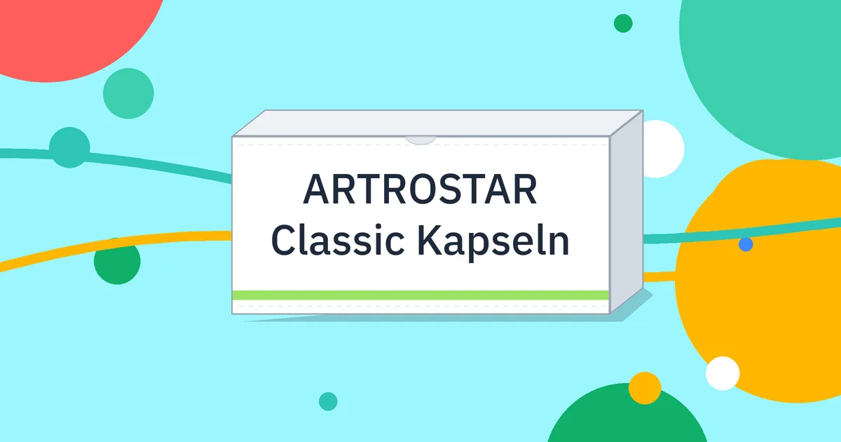 Symbolbild: Packung mit der Aufschrift ARTROSTAR Classic Kapseln (PZN 09065372) – Verfügbarkeit und Bezug in Apotheken in Frankfurt am Main