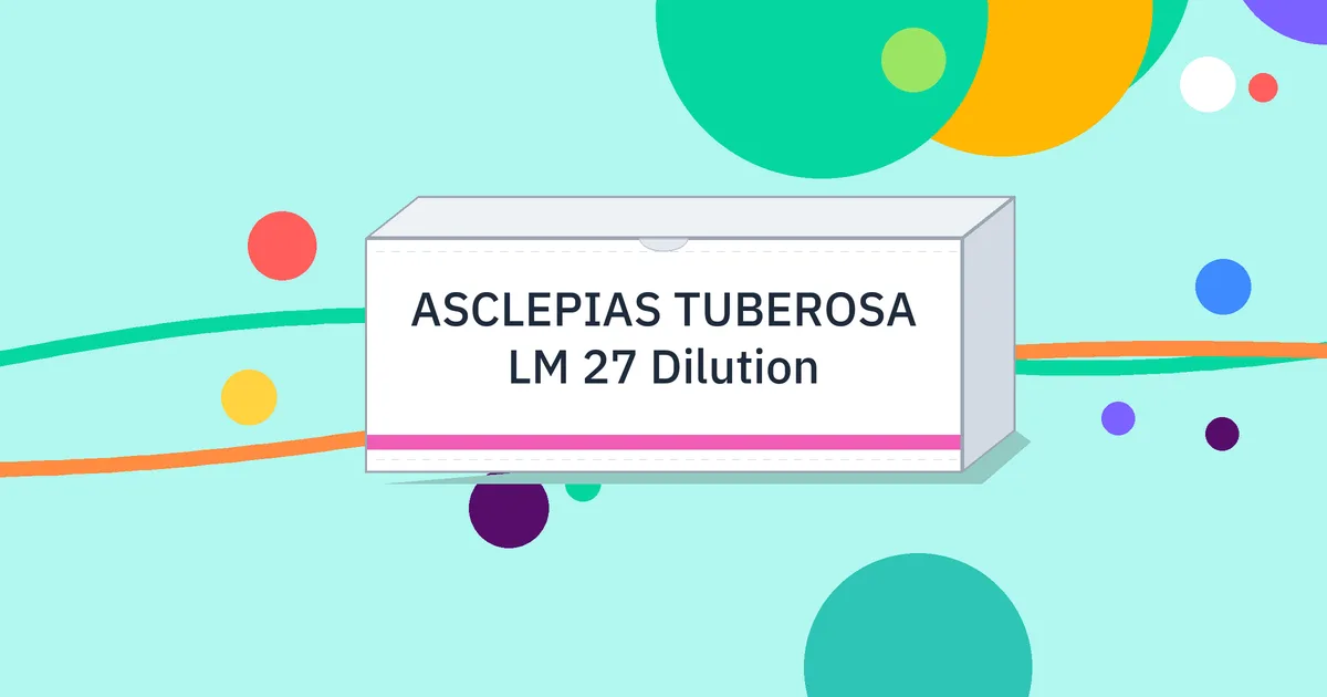 Symbolbild: Packung mit der Aufschrift ASCLEPIAS TUBEROSA LM 27 Dilution (PZN 13401396) – Verfügbarkeit und Bezug in Apotheken in Frankfurt am Main