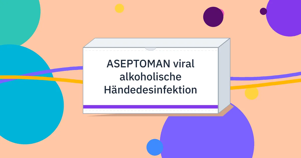 Symbolbild: Packung mit der Aufschrift ASEPTOMAN viral alkoholische Händedesinfektion (PZN 09612377) – Verfügbarkeit und Bezug in Apotheken in Frankfurt am Main