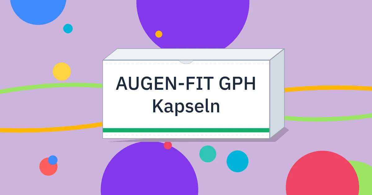 Symbolbild: Packung mit der Aufschrift AUGEN-FIT GPH Kapseln (PZN 05530122) – Verfügbarkeit und Bezug in Apotheken in Frankfurt am Main
