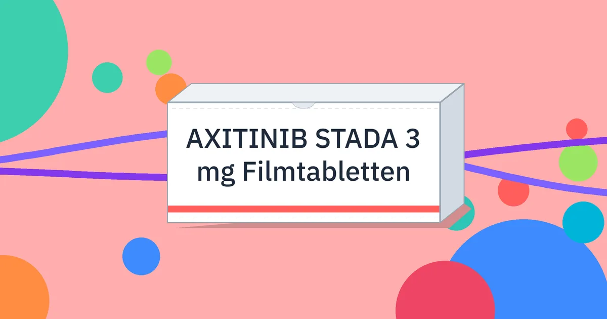 Symbolbild: Packung mit der Aufschrift AXITINIB STADA 3 mg Filmtabletten (PZN 19266137) – Verfügbarkeit und Bezug in Apotheken in Frankfurt am Main