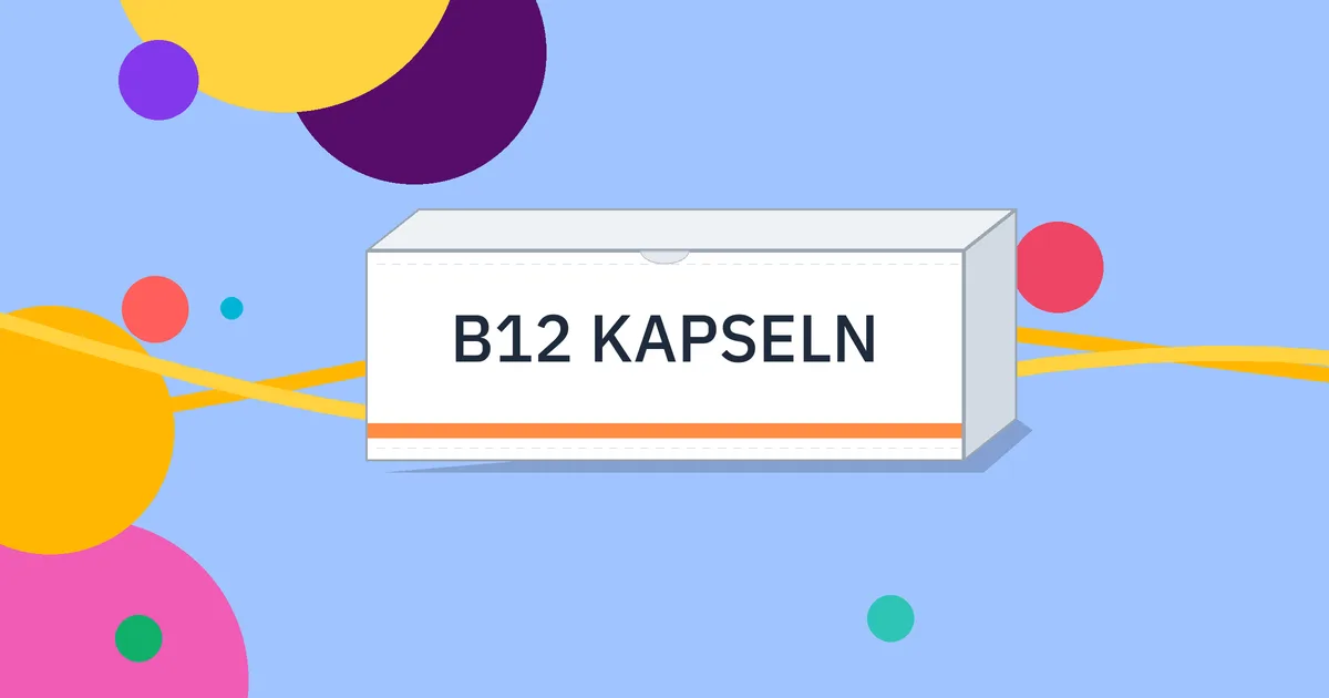 Symbolbild: Packung mit der Aufschrift B12 KAPSELN (PZN 01584517) – Verfügbarkeit und Bezug in Apotheken in Frankfurt am Main