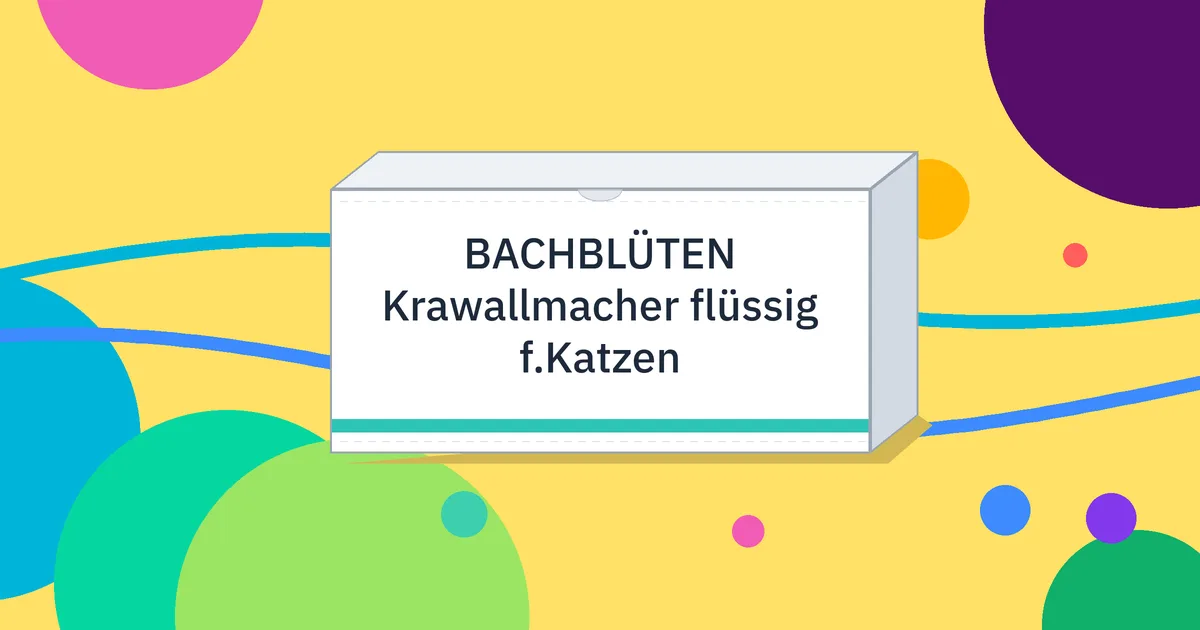 Symbolbild: Packung mit der Aufschrift BACHBLÜTEN Krawallmacher flüssig f.Katzen (PZN 10263628) – Verfügbarkeit und Bezug in Apotheken in Frankfurt am Main