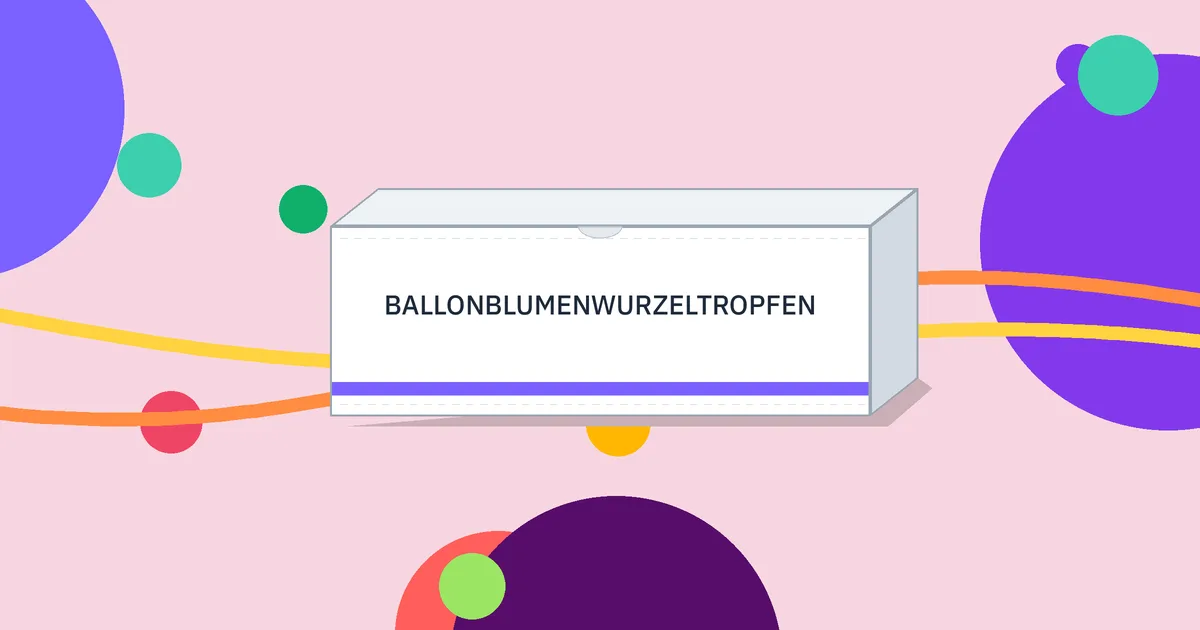 Symbolbild: Packung mit der Aufschrift BALLONBLUMENWURZELTROPFEN (PZN 14310715) – Verfügbarkeit und Bezug in Apotheken in Frankfurt am Main