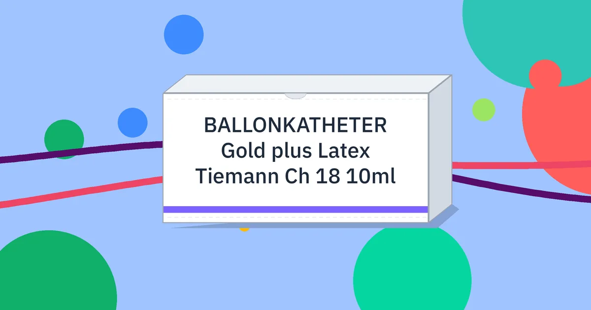Symbolbild: Packung mit der Aufschrift BALLONKATHETER Gold plus Latex Tiemann Ch 18 10ml (PZN 04904796) – Verfügbarkeit und Bezug in Apotheken in Frankfurt am Main