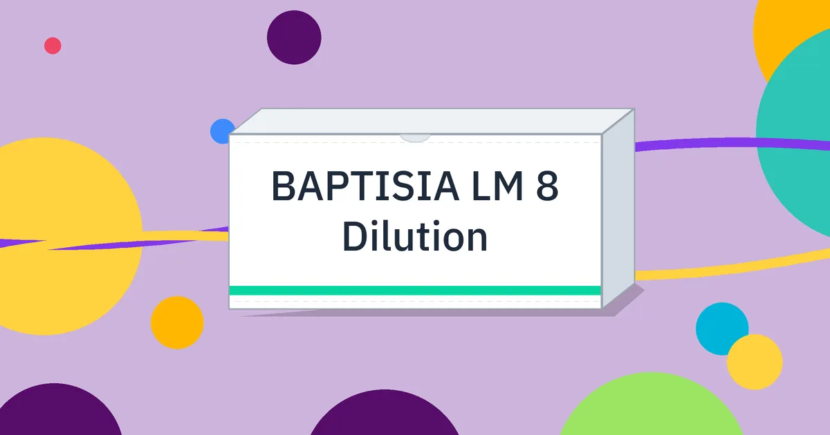 Symbolbild: Packung mit der Aufschrift BAPTISIA LM 8 Dilution (PZN 12788022) – Verfügbarkeit und Bezug in Apotheken in Frankfurt am Main