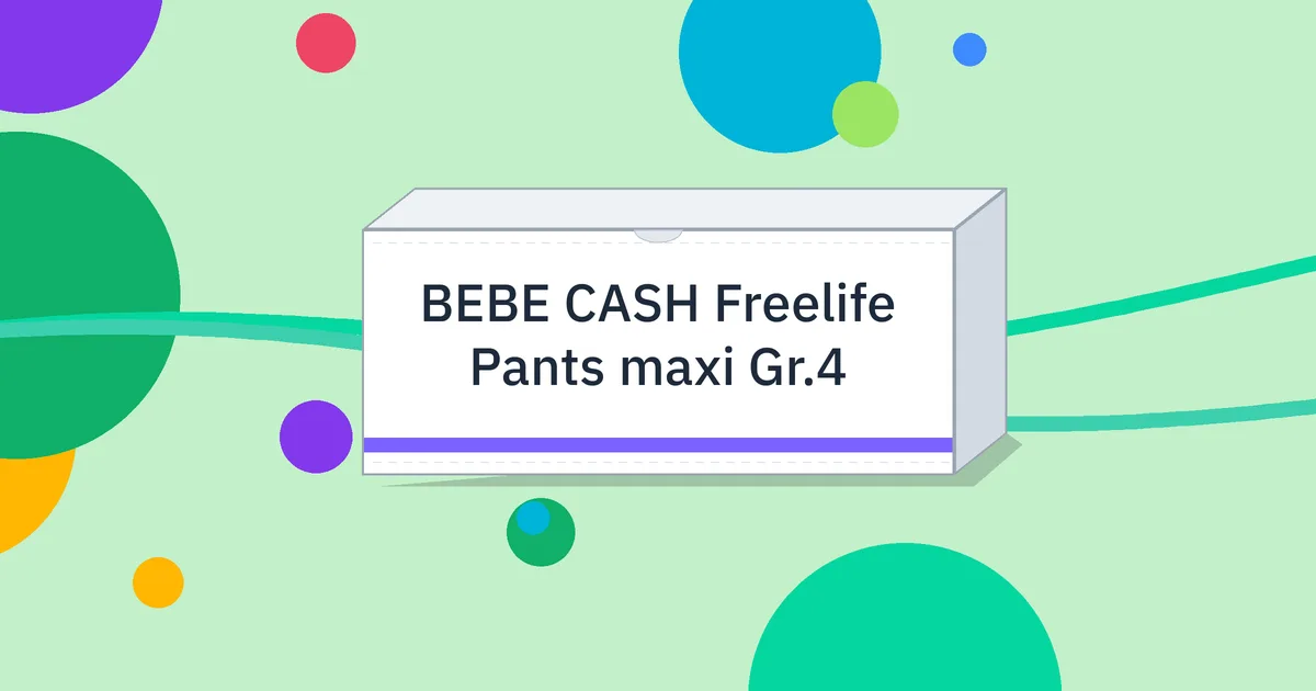 Symbolbild: Packung mit der Aufschrift BEBE CASH Freelife Pants maxi Gr.4 (PZN 18376987) – Verfügbarkeit und Bezug in Apotheken in Frankfurt am Main