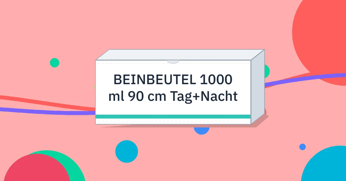 Symbolbild: Packung mit der Aufschrift BEINBEUTEL 1000 ml 90 cm Tag+Nacht (PZN 09102305) – Verfügbarkeit und Bezug in Apotheken in Frankfurt am Main