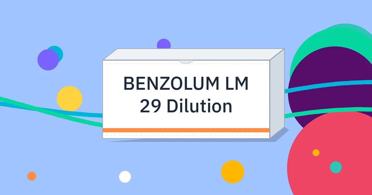 Symbolbild: Packung mit der Aufschrift BENZOLUM LM 29 Dilution (PZN 12792650) – Verfügbarkeit und Bezug in Apotheken in Frankfurt am Main