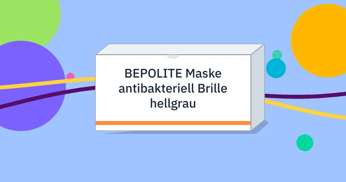 Symbolbild: Packung mit der Aufschrift BEPOLITE Maske antibakteriell Brille hellgrau (PZN 16925651) – Verfügbarkeit und Bezug in Apotheken in Frankfurt am Main