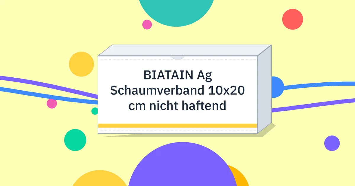 Symbolbild: Packung mit der Aufschrift BIATAIN Ag Schaumverband 10x20 cm nicht haftend (PZN 12468814) – Verfügbarkeit und Bezug in Apotheken in Frankfurt am Main