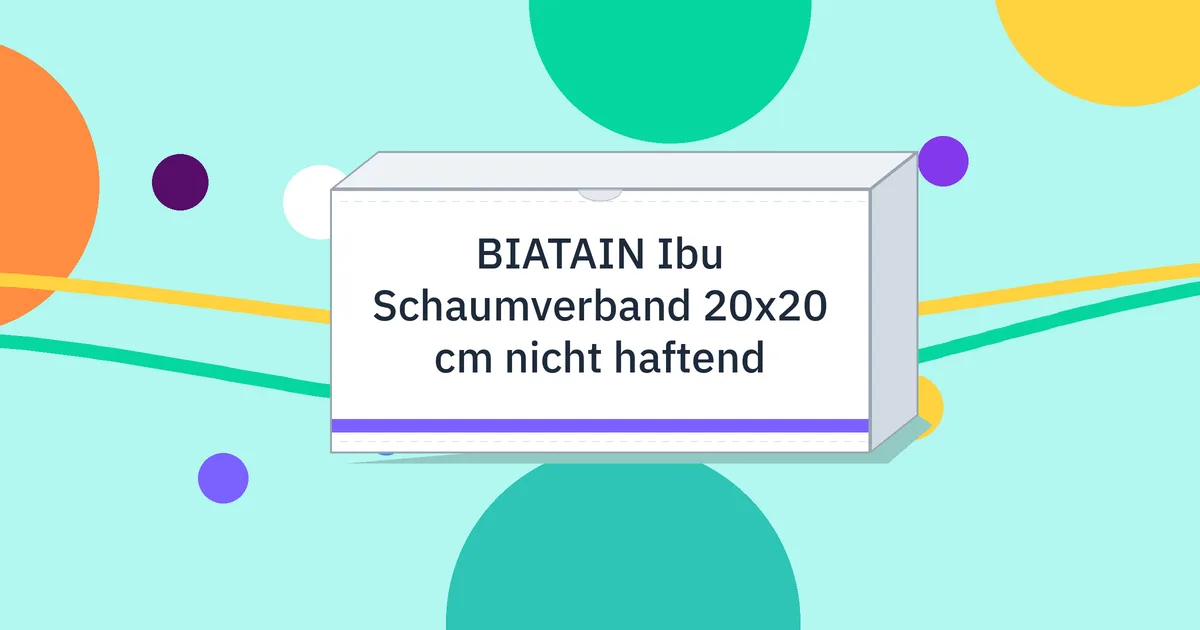 Symbolbild: Packung mit der Aufschrift BIATAIN Ibu Schaumverband 20x20 cm nicht haftend (PZN 18123163) – Verfügbarkeit und Bezug in Apotheken in Frankfurt am Main