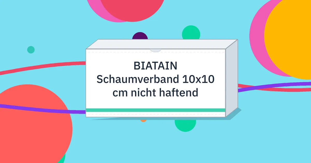 Symbolbild: Packung mit der Aufschrift BIATAIN Schaumverband 10x10 cm nicht haftend (PZN 11587043) – Verfügbarkeit und Bezug in Apotheken in Frankfurt am Main