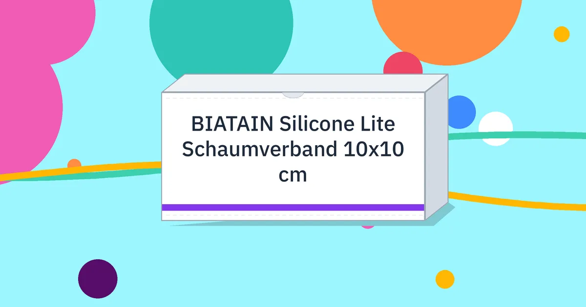Symbolbild: Packung mit der Aufschrift BIATAIN Silicone Lite Schaumverband 10x10 cm (PZN 19723190) – Verfügbarkeit und Bezug in Apotheken in Frankfurt am Main