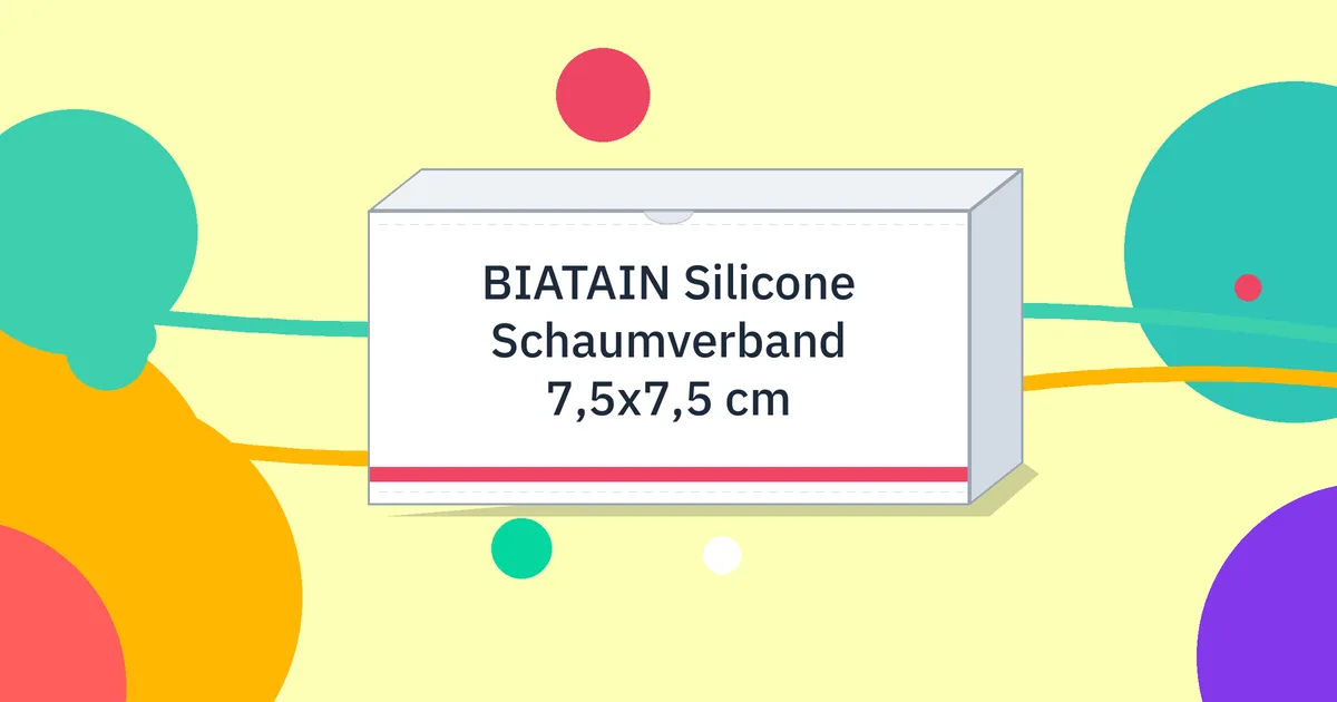 Symbolbild: Packung mit der Aufschrift BIATAIN Silicone Schaumverband 7,5x7,5 cm (PZN 19846952) – Verfügbarkeit und Bezug in Apotheken in Frankfurt am Main