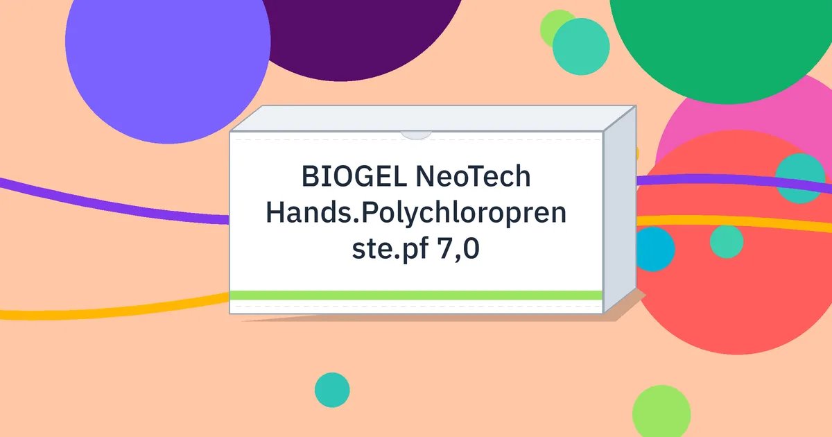 Symbolbild: Packung mit der Aufschrift BIOGEL NeoTech Hands.Polychloropren ste.pf 7,0 (PZN 20867020) – Verfügbarkeit und Bezug in Apotheken in Frankfurt am Main
