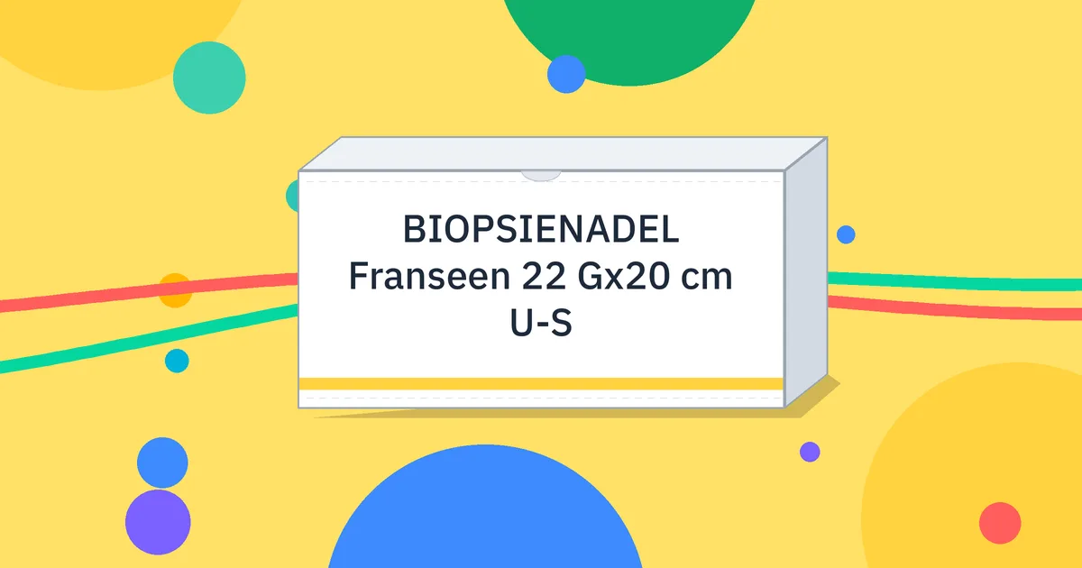 Symbolbild: Packung mit der Aufschrift BIOPSIENADEL Franseen 22 Gx20 cm U-S (PZN 06771201) – Verfügbarkeit und Bezug in Apotheken in Frankfurt am Main