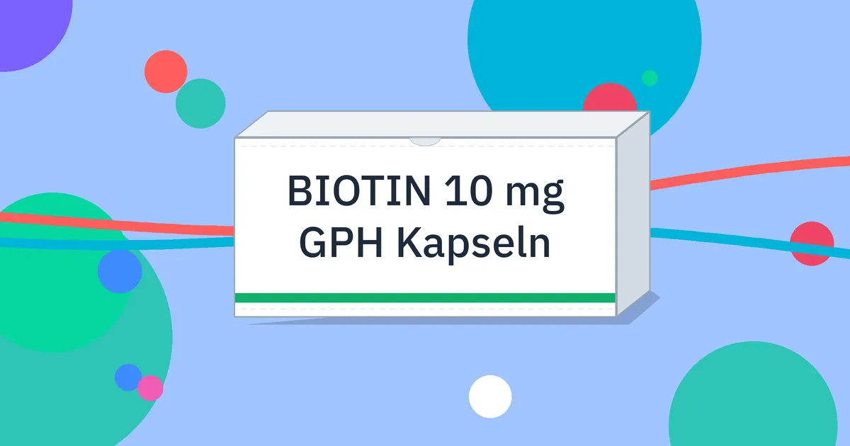 Symbolbild: Packung mit der Aufschrift BIOTIN 10 mg GPH Kapseln (PZN 13250891) – Verfügbarkeit und Bezug in Apotheken in Frankfurt am Main