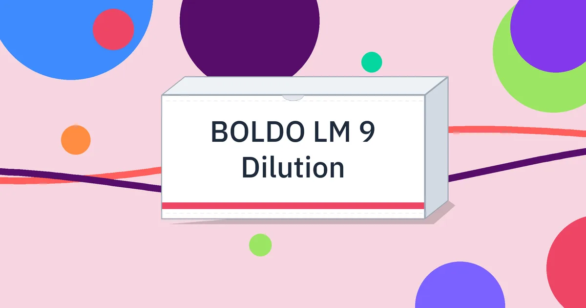 Symbolbild: Packung mit der Aufschrift BOLDO LM 9 Dilution (PZN 13390267) – Verfügbarkeit und Bezug in Apotheken in Frankfurt am Main