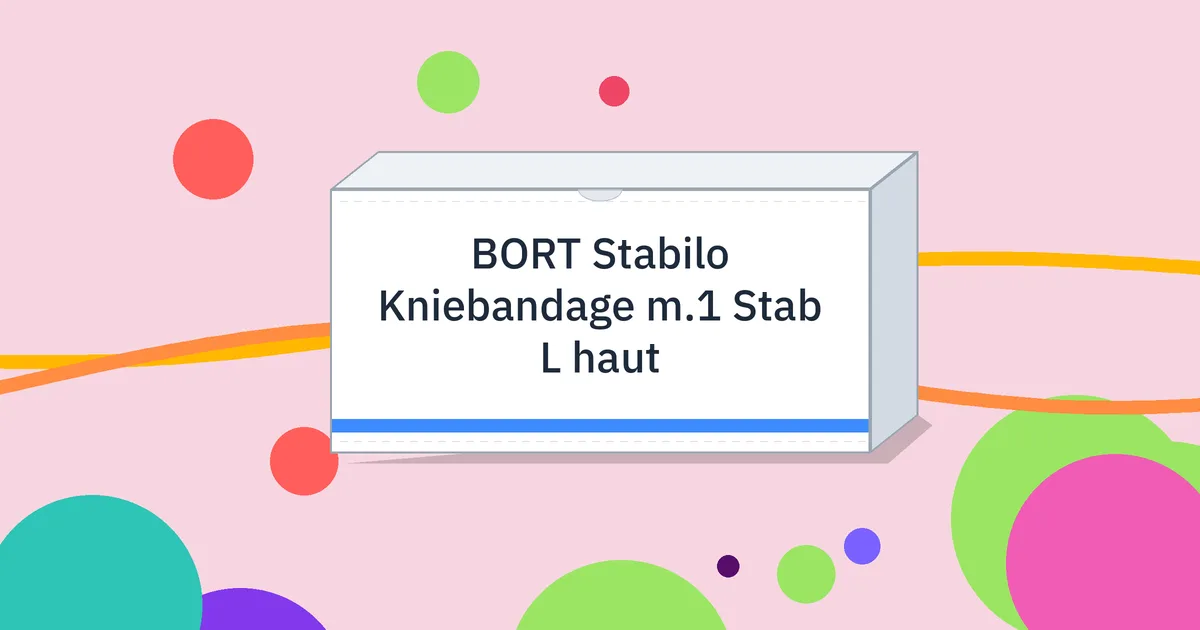 Symbolbild: Packung mit der Aufschrift BORT Stabilo Kniebandage m.1 Stab L haut (PZN 11583507) – Verfügbarkeit und Bezug in Apotheken in Frankfurt am Main