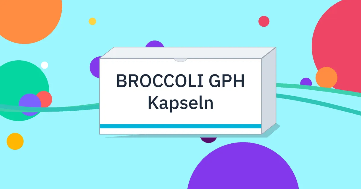 Symbolbild: Packung mit der Aufschrift BROCCOLI GPH Kapseln (PZN 07606013) – Verfügbarkeit und Bezug in Apotheken in Frankfurt am Main