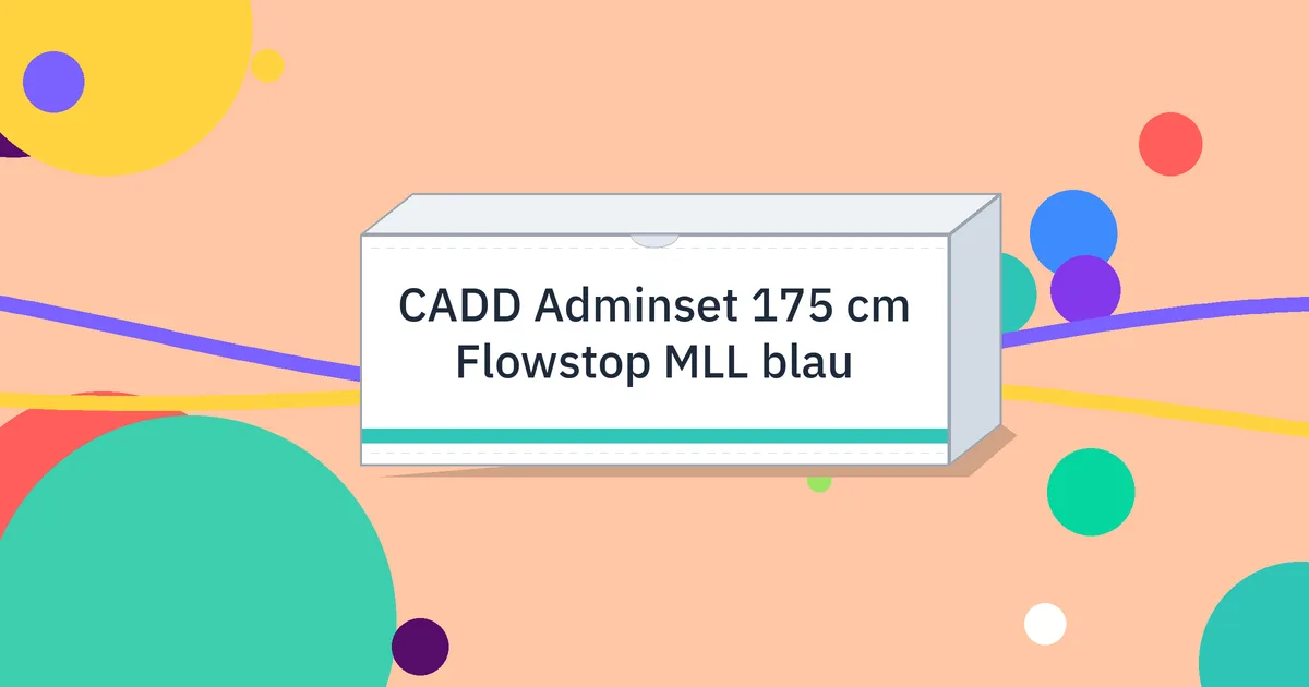 Symbolbild: Packung mit der Aufschrift CADD Adminset 175 cm Flowstop MLL blau (PZN 11242019) – Verfügbarkeit und Bezug in Apotheken in Frankfurt am Main