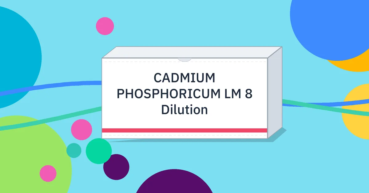 Symbolbild: Packung mit der Aufschrift CADMIUM PHOSPHORICUM LM 8 Dilution (PZN 13401947) – Verfügbarkeit und Bezug in Apotheken in Frankfurt am Main