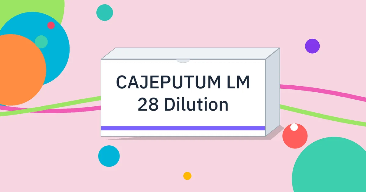 Symbolbild: Packung mit der Aufschrift CAJEPUTUM LM 28 Dilution (PZN 12799741) – Verfügbarkeit und Bezug in Apotheken in Frankfurt am Main