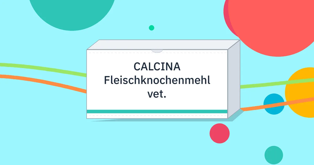 Symbolbild: Packung mit der Aufschrift CALCINA Fleischknochenmehl vet. (PZN 01803209) – Verfügbarkeit und Bezug in Apotheken in Frankfurt am Main