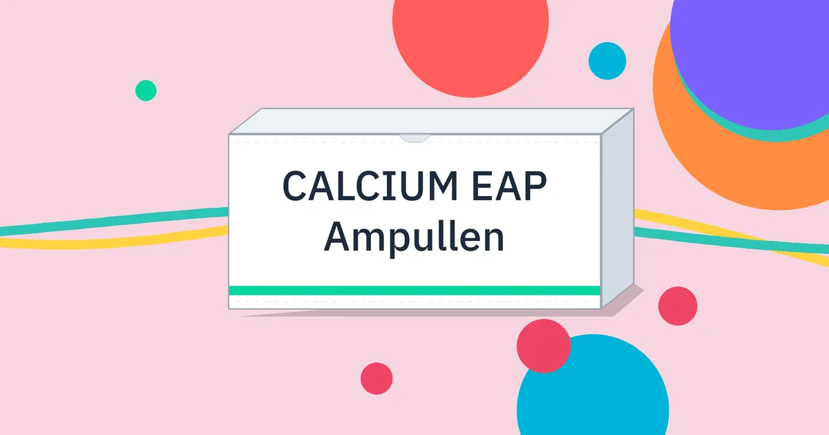 Symbolbild: Packung mit der Aufschrift CALCIUM EAP Ampullen (PZN 00167792) – Verfügbarkeit und Bezug in Apotheken in Frankfurt am Main