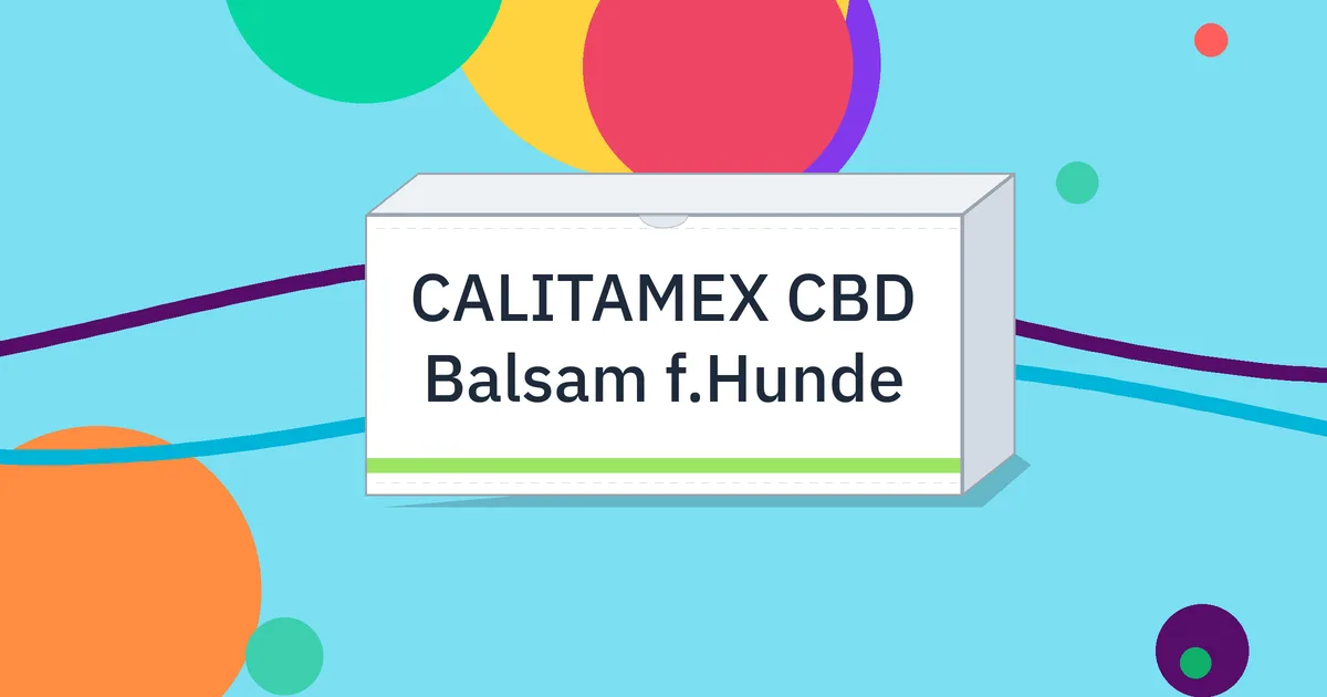 Symbolbild: Packung mit der Aufschrift CALITAMEX CBD Balsam f.Hunde (PZN 19649192) – Verfügbarkeit und Bezug in Apotheken in Frankfurt am Main