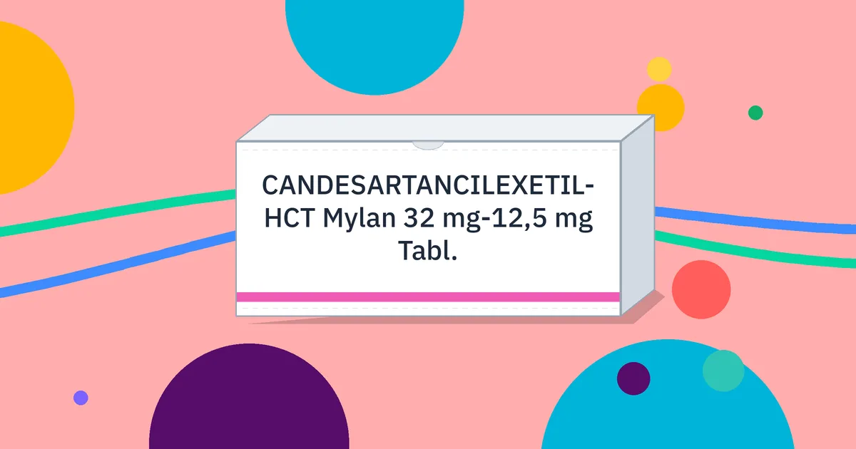 Symbolbild: Packung mit der Aufschrift CANDESARTANCILEXETIL-HCT Mylan 32 mg-12,5 mg Tabl. (PZN 10787484) – Verfügbarkeit und Bezug in Apotheken in Frankfurt am Main