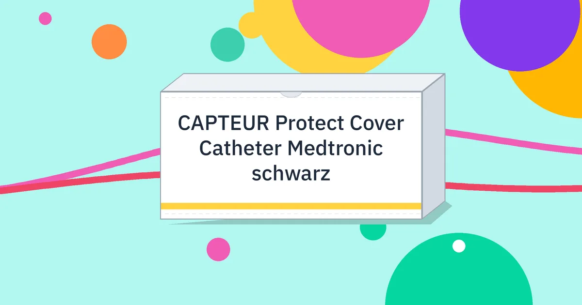 Symbolbild: Packung mit der Aufschrift CAPTEUR Protect Cover Catheter Medtronic schwarz (PZN 20204035) – Verfügbarkeit und Bezug in Apotheken in Frankfurt am Main