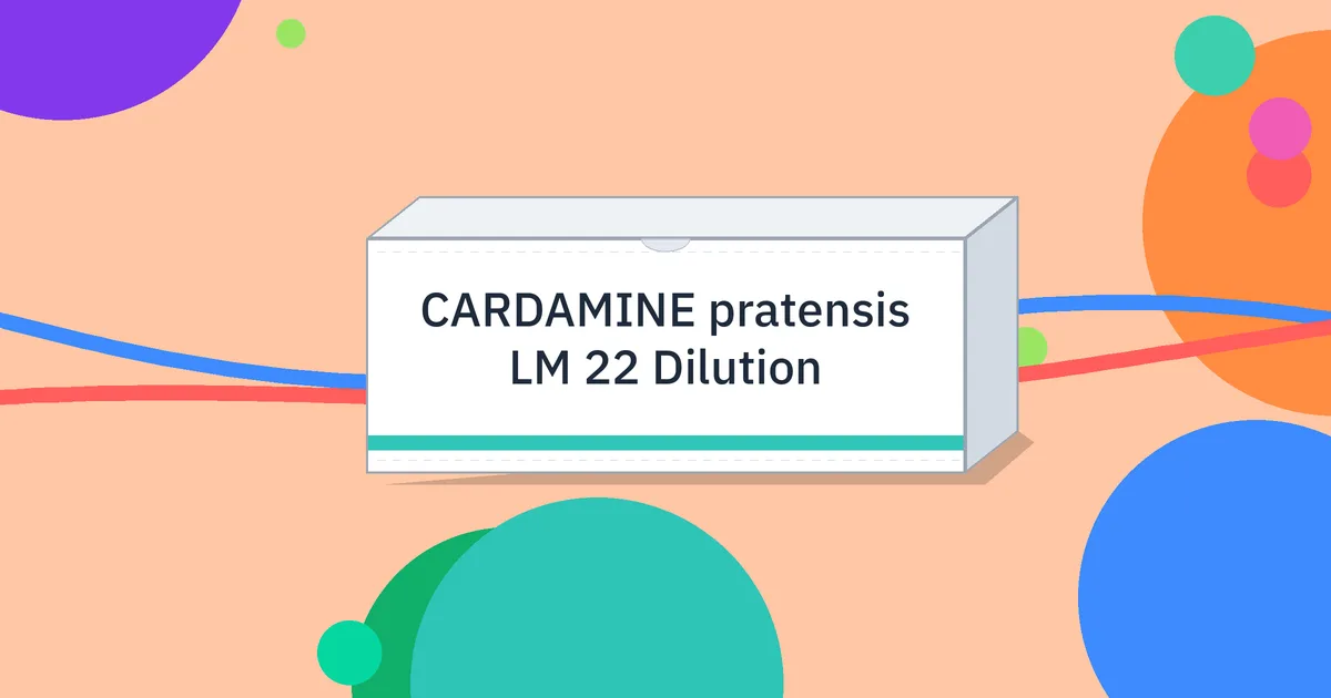 Symbolbild: Packung mit der Aufschrift CARDAMINE pratensis LM 22 Dilution (PZN 13429259) – Verfügbarkeit und Bezug in Apotheken in Frankfurt am Main