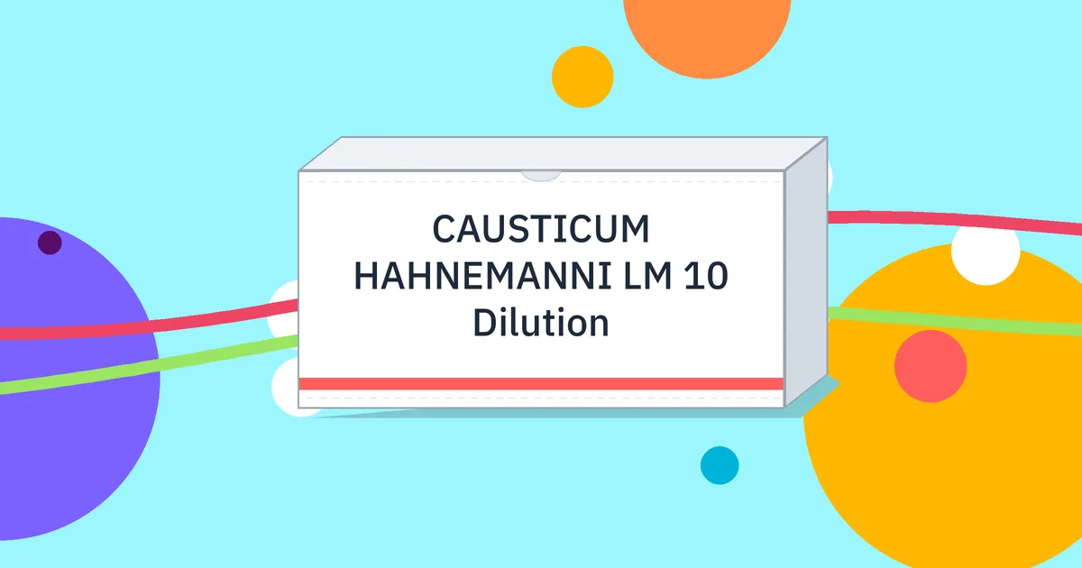 Symbolbild: Packung mit der Aufschrift CAUSTICUM HAHNEMANNI LM 10 Dilution (PZN 12811620) – Verfügbarkeit und Bezug in Apotheken in Frankfurt am Main