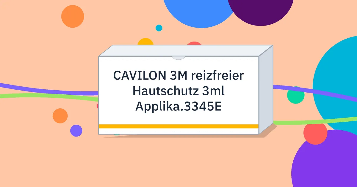 Symbolbild: Packung mit der Aufschrift CAVILON 3M reizfreier Hautschutz 3ml Applika.3345E (PZN 19104506) – Verfügbarkeit und Bezug in Apotheken in Frankfurt am Main