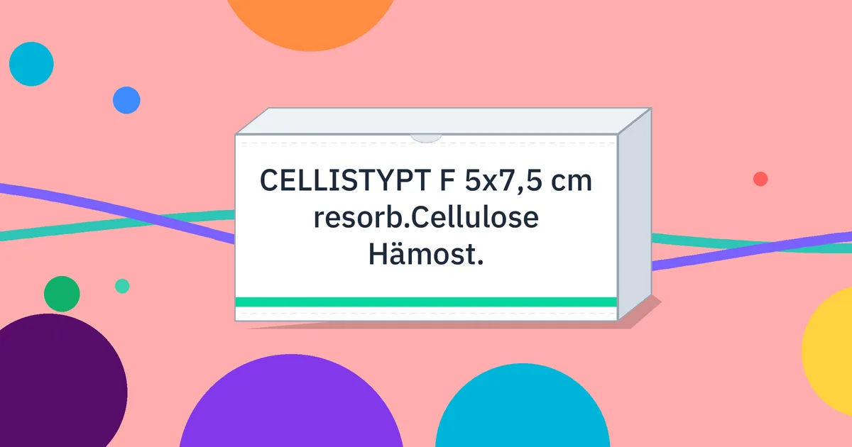Symbolbild: Packung mit der Aufschrift CELLISTYPT F 5x7,5 cm resorb.Cellulose Hämost. (PZN 15261404) – Verfügbarkeit und Bezug in Apotheken in Frankfurt am Main