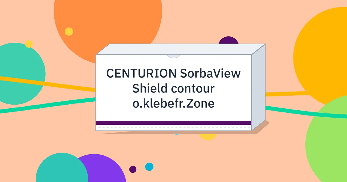 Symbolbild: Packung mit der Aufschrift CENTURION SorbaView Shield contour o.klebefr.Zone (PZN 19098800) – Verfügbarkeit und Bezug in Apotheken in Frankfurt am Main