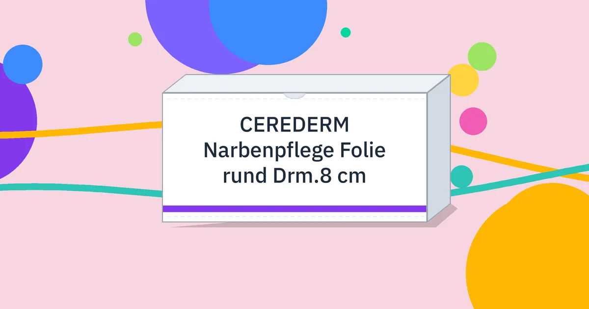 Symbolbild: Packung mit der Aufschrift CEREDERM Narbenpflege Folie rund Drm.8 cm (PZN 06617084) – Verfügbarkeit und Bezug in Apotheken in Frankfurt am Main
