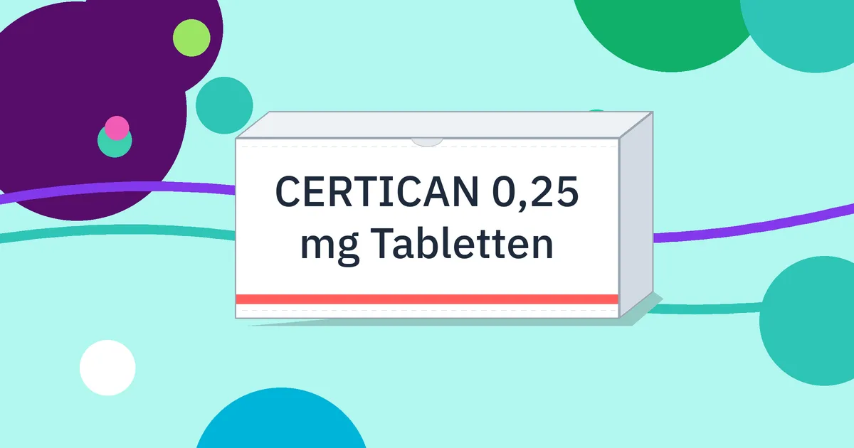 Symbolbild: Packung mit der Aufschrift CERTICAN 0,25 mg Tabletten (PZN 17447969) – Verfügbarkeit und Bezug in Apotheken in Frankfurt am Main