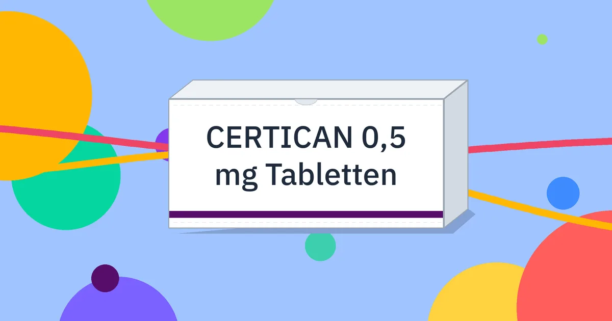 Symbolbild: Packung mit der Aufschrift CERTICAN 0,5 mg Tabletten (PZN 09123187) – Verfügbarkeit und Bezug in Apotheken in Frankfurt am Main
