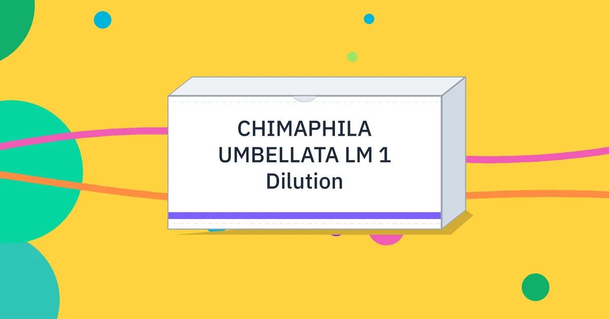 Symbolbild: Packung mit der Aufschrift CHIMAPHILA UMBELLATA LM 1 Dilution (PZN 12813234) – Verfügbarkeit und Bezug in Apotheken in Frankfurt am Main