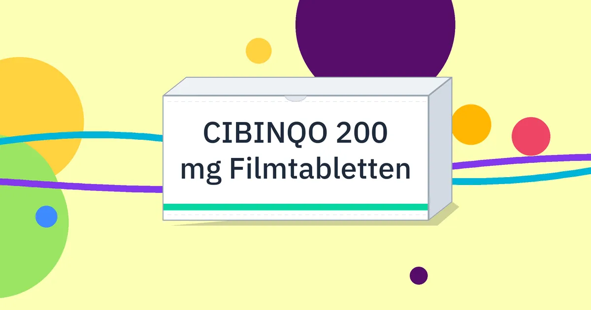 Symbolbild: Packung mit der Aufschrift CIBINQO 200 mg Filmtabletten (PZN 17388072) – Verfügbarkeit und Bezug in Apotheken in Frankfurt am Main