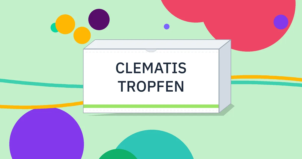 Symbolbild: Packung mit der Aufschrift CLEMATIS TROPFEN (PZN 15230651) – Verfügbarkeit und Bezug in Apotheken in Frankfurt am Main