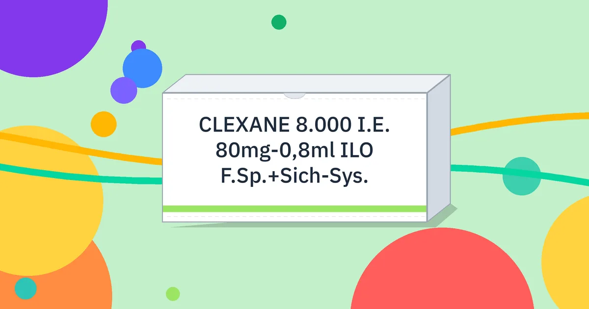 Symbolbild: Packung mit der Aufschrift CLEXANE 8.000 I.E. 80mg-0,8ml ILO F.Sp.+Sich-Sys. (PZN 00025655) – Verfügbarkeit und Bezug in Apotheken in Frankfurt am Main