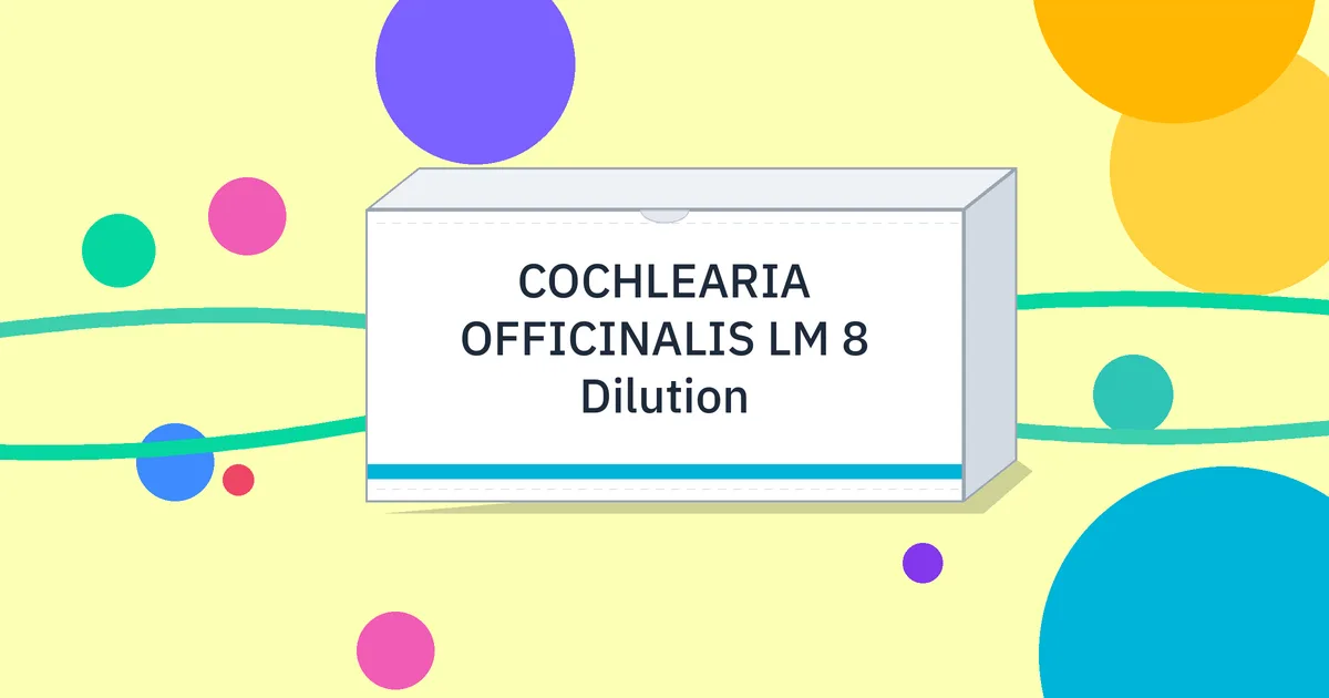 Symbolbild: Packung mit der Aufschrift COCHLEARIA OFFICINALIS LM 8 Dilution (PZN 12829436) – Verfügbarkeit und Bezug in Apotheken in Frankfurt am Main