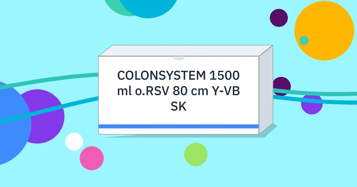 Symbolbild: Packung mit der Aufschrift COLONSYSTEM 1500 ml o.RSV 80 cm Y-VB SK (PZN 17488951) – Verfügbarkeit und Bezug in Apotheken in Frankfurt am Main