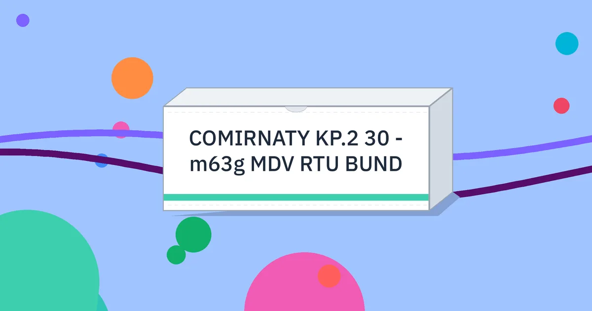 Symbolbild: Packung mit der Aufschrift COMIRNATY KP.2 30 -m63g MDV RTU BUND (PZN 19514090) – Verfügbarkeit und Bezug in Apotheken in Frankfurt am Main