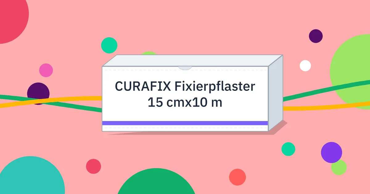 Symbolbild: Packung mit der Aufschrift CURAFIX Fixierpflaster 15 cmx10 m (PZN 11382200) – Verfügbarkeit und Bezug in Apotheken in Frankfurt am Main